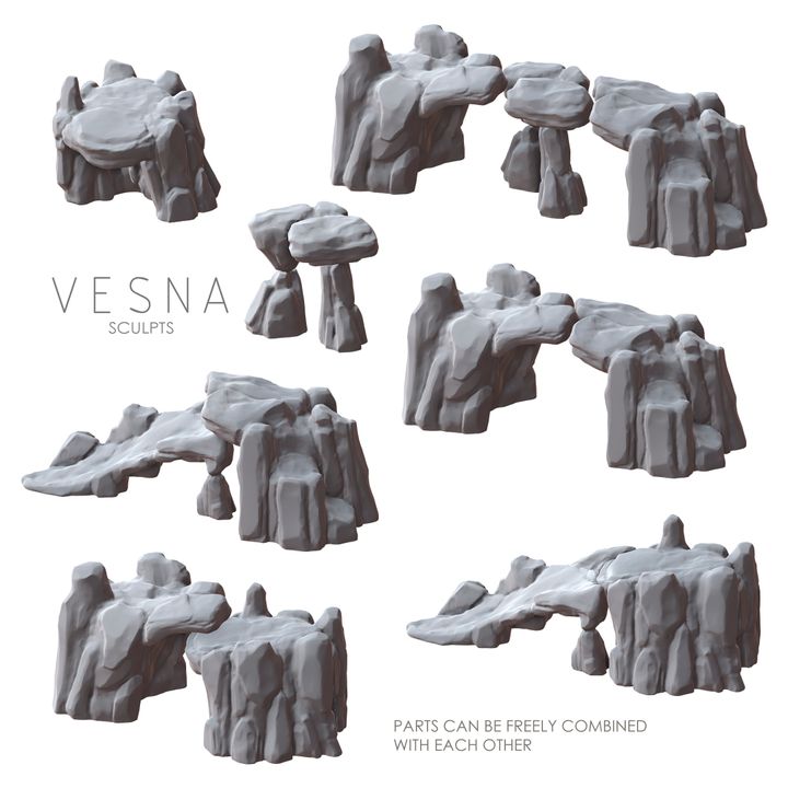 3D Printable STONE ARCHES by VESNA SCULPTS