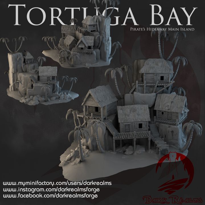 3D Printable Dark Realms - Tortuga Bay - Pirates Hideaway Main Island 1 ...