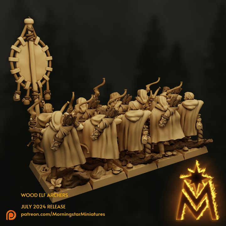 3D Printable Wood Elf Archers | 32mm Scale Presupported Miniatures by ...