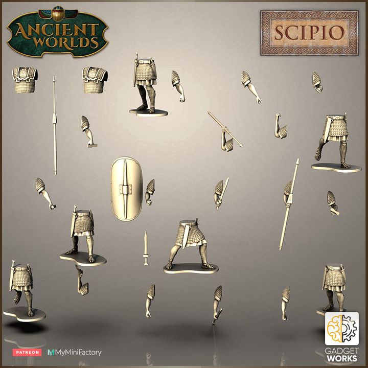 3D Printable 28mm Roman Republican Legion - Principes by Gadgetworks