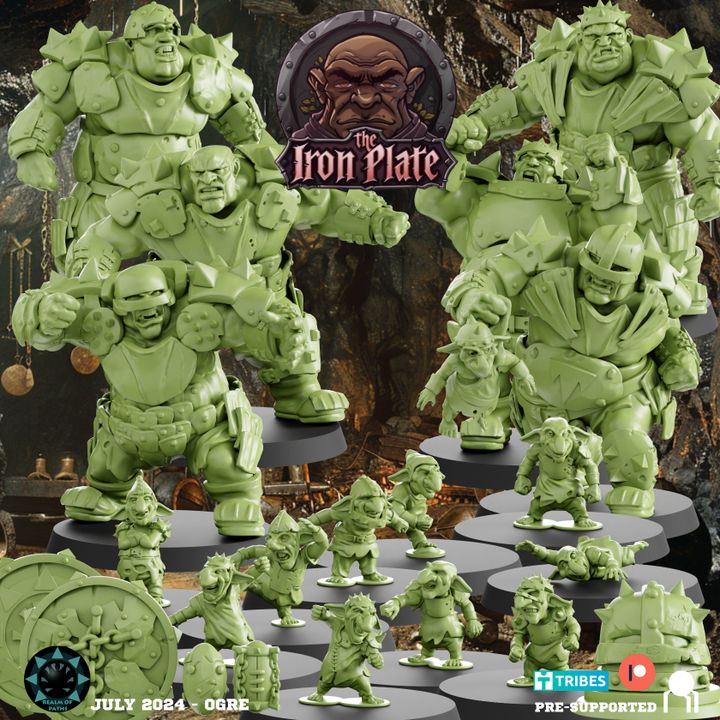 3D Printable OGRE - The Iron Plate - Fantasy Football by Realm of Paths