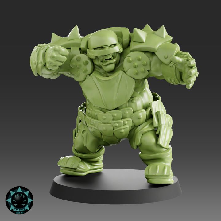 3D Printable OGRE - The Iron Plate - Fantasy Football by Realm of Paths