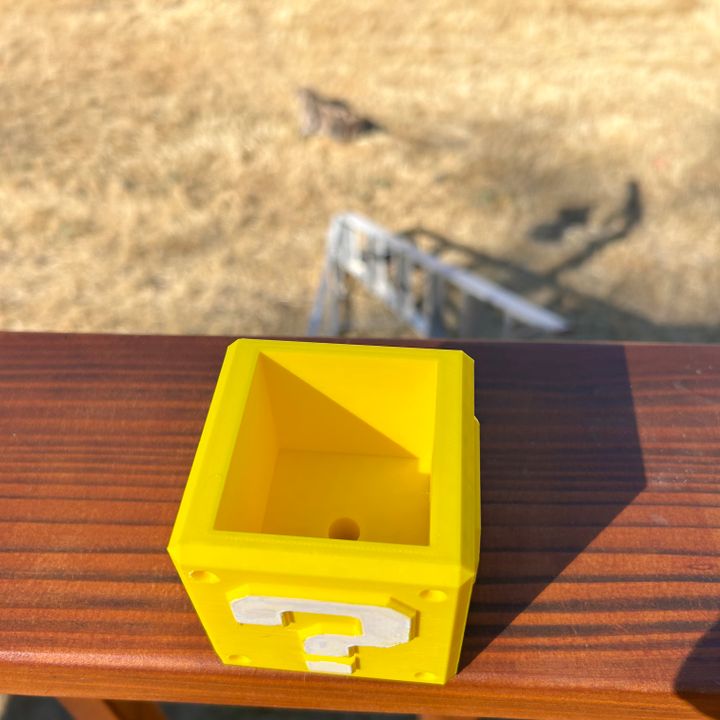 3D Printable Mario Question Block Planter Pot by Stacey