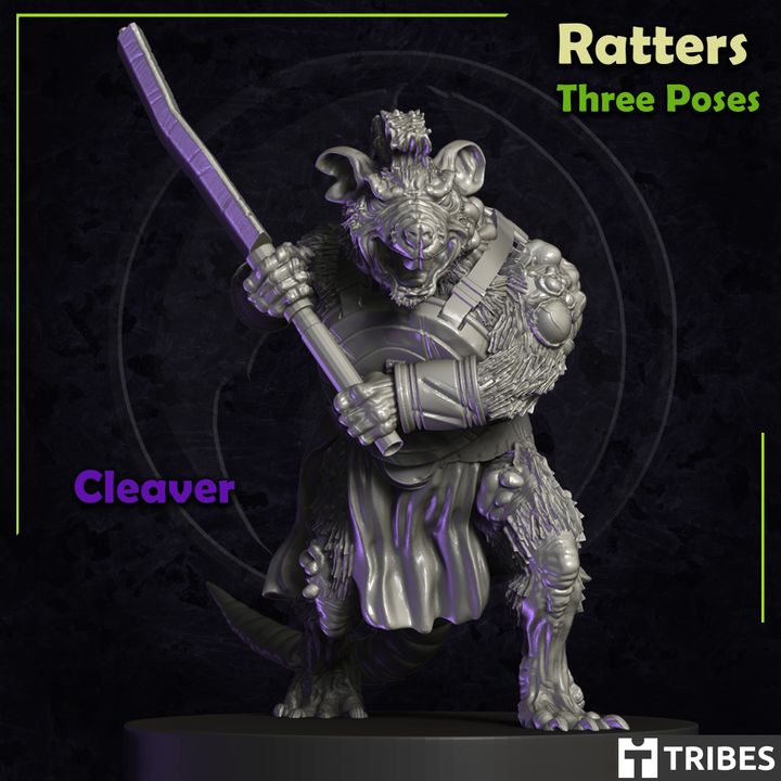 3D Printable Ratters (set of 3), Wave 1 - Spear, Cleaver, and Tosser by ...
