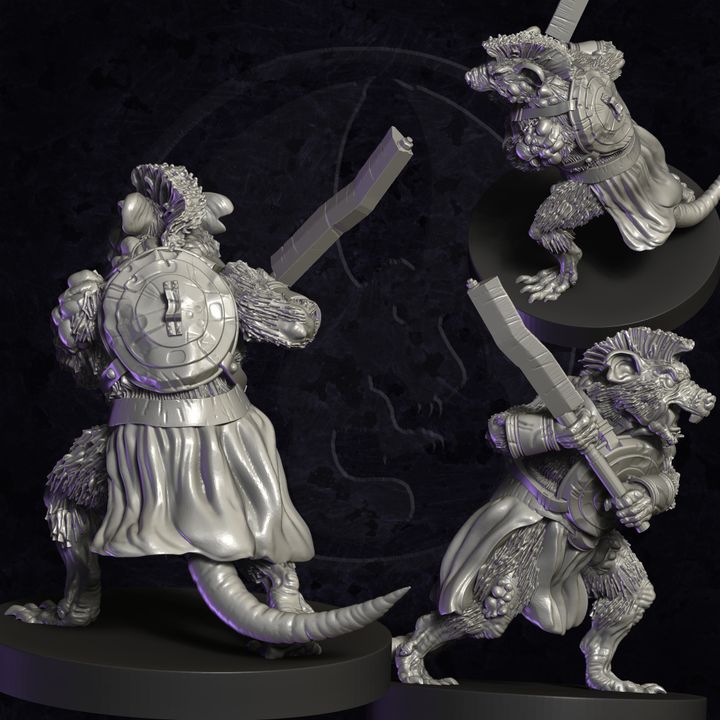 3D Printable Ratters (set of 3), Wave 1 - Spear, Cleaver, and Tosser by ...