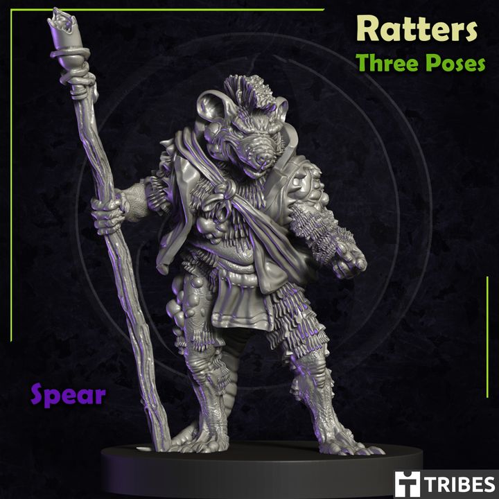 3D Printable Ratters (set of 3), Wave 1 - Spear, Cleaver, and Tosser by ...