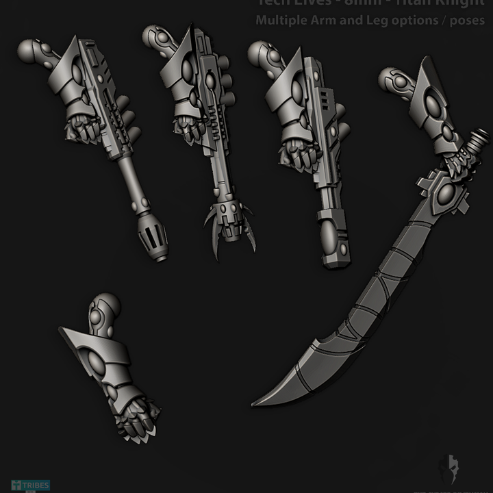 3D Printable Titan Knights - Tech Elves - 8mm by Edge Miniatures