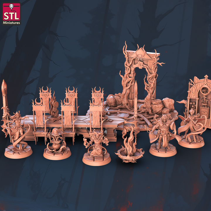 3D Printable Witches Council Set by STL Miniatures