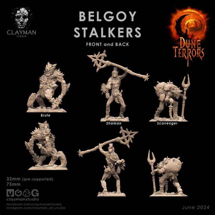 3D Printable Belgoy Stalkers - 32mm - 75mm by Clayman Studio