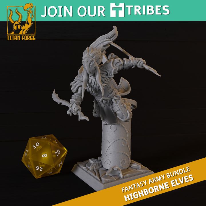 3D Printable Highborne Elves Bundle by Titan Forge Miniatures