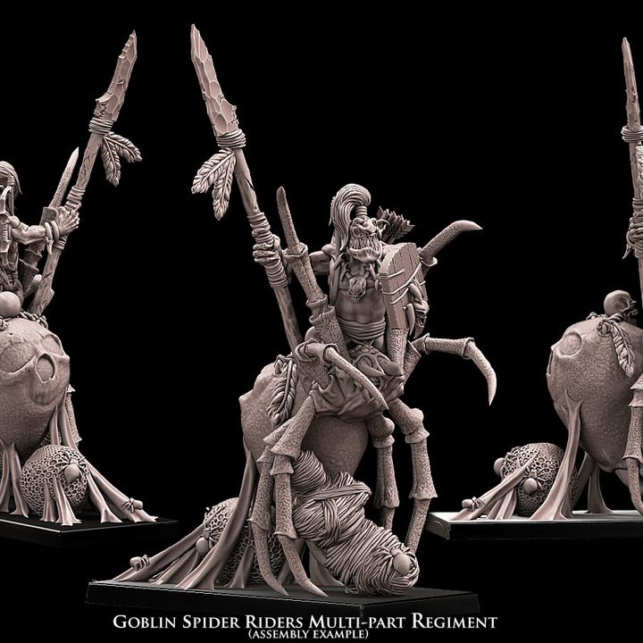 3D Printable Goblin Spider riders multi-part regiment by Avatars of War