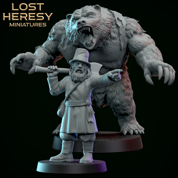 3D Printable Werebear with human form by Lost Heresy Miniatures