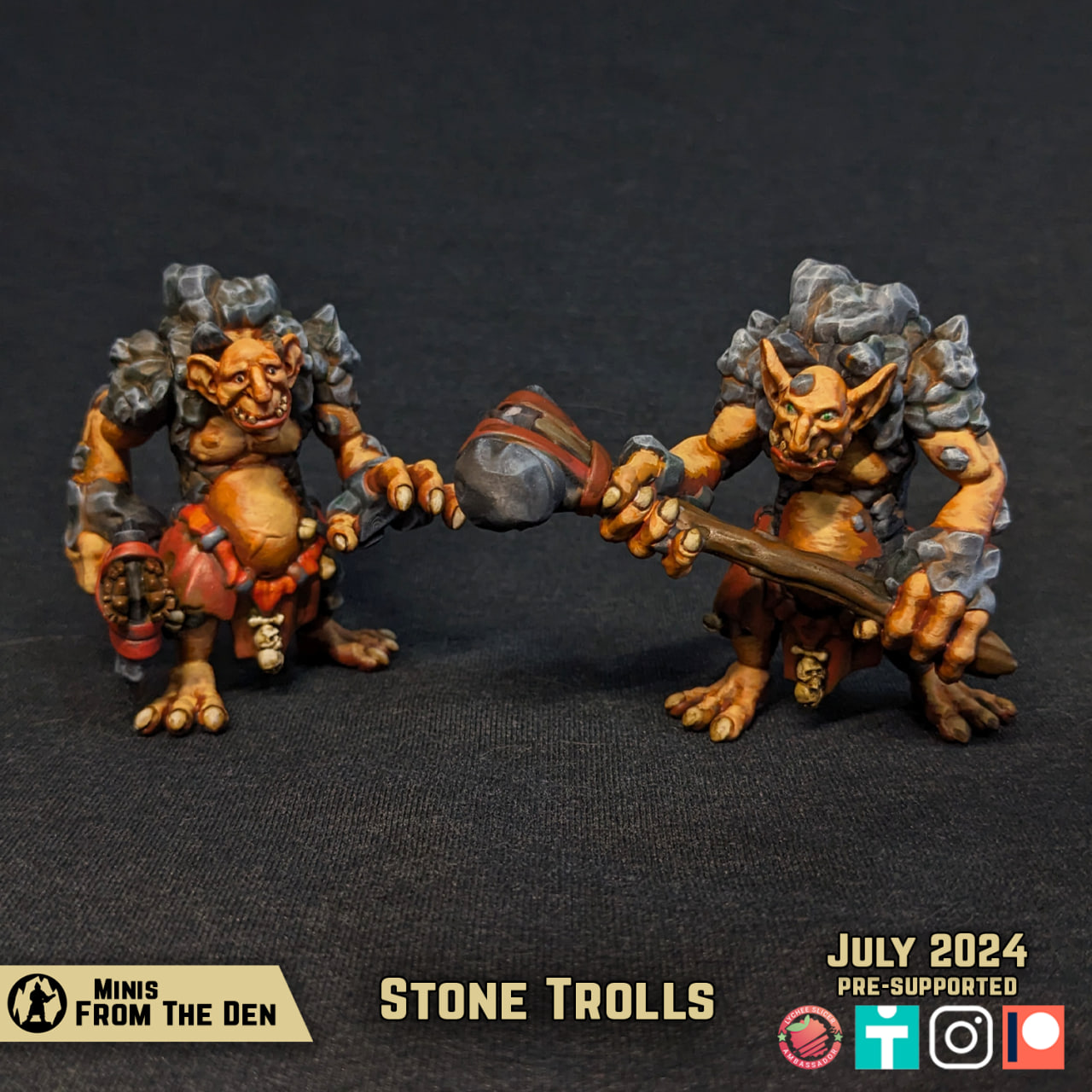 3D Printable STONE TROLLS - MINIS PACK [MODULAR] by Minis From the Den