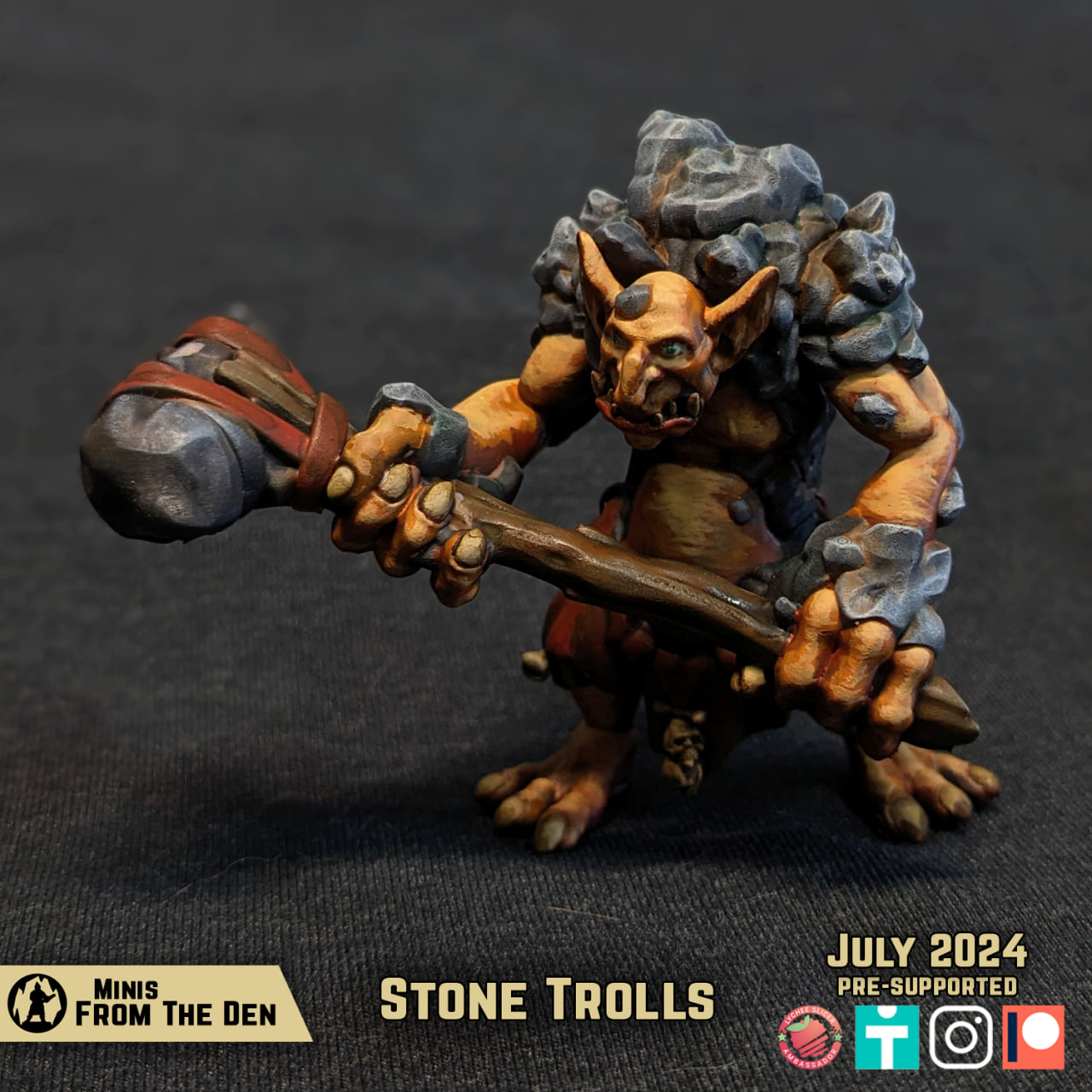 3D Printable STONE TROLLS - MINIS PACK [MODULAR] by Minis From the Den