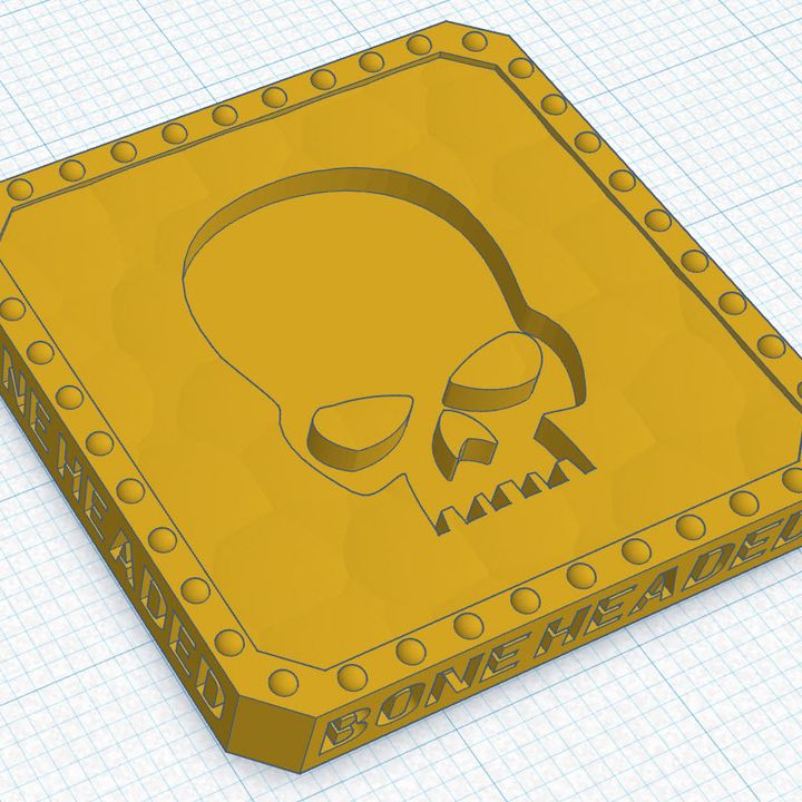 3D Printable Bone Headed Blood Bowl Status Tile Token by Vergond