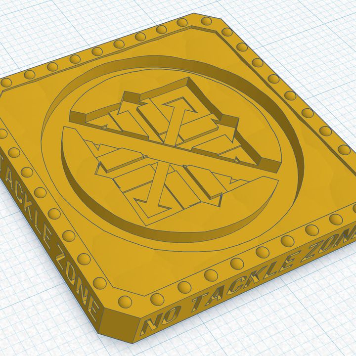 3D Printable No Tackle Zone Blood Bowl Status Tile Token by Vergond