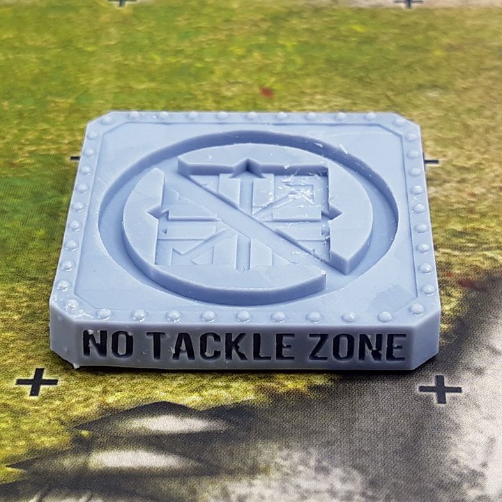 3D Printable No Tackle Zone Blood Bowl Status Tile Token by Vergond