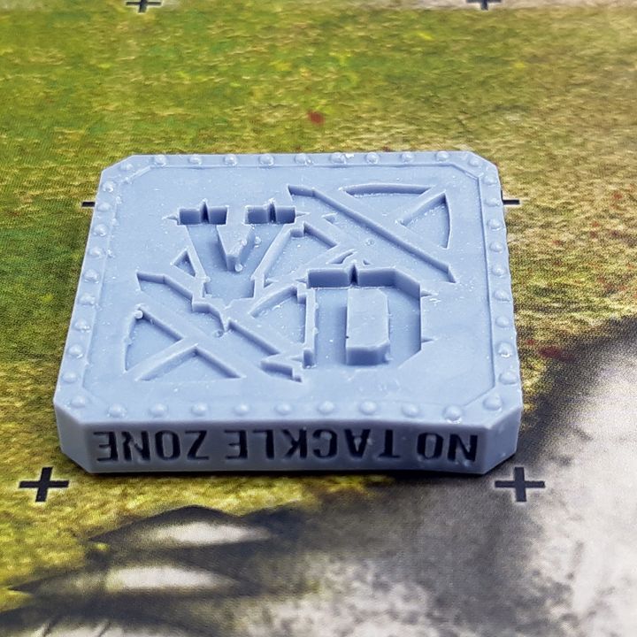 3D Printable No Tackle Zone Blood Bowl Status Tile Token by Vergond