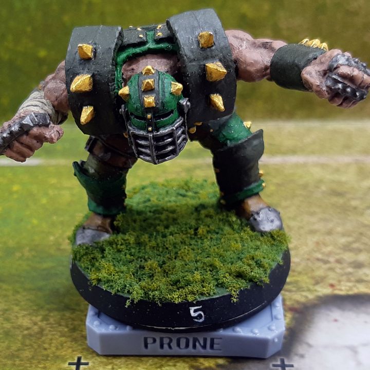 3D Printable Prone-Stunned Blood Bowl Status Tile Token by Vergond