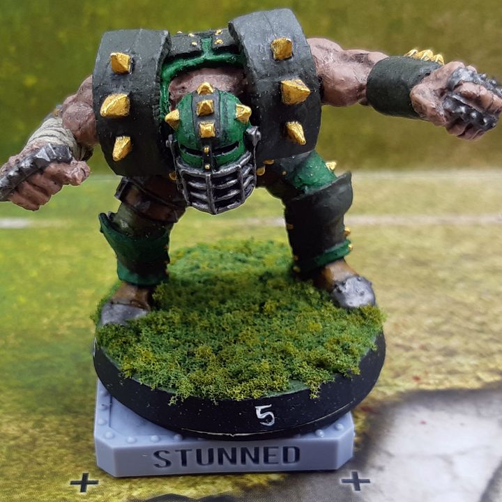 3D Printable Prone-Stunned Blood Bowl Status Tile Token by Vergond