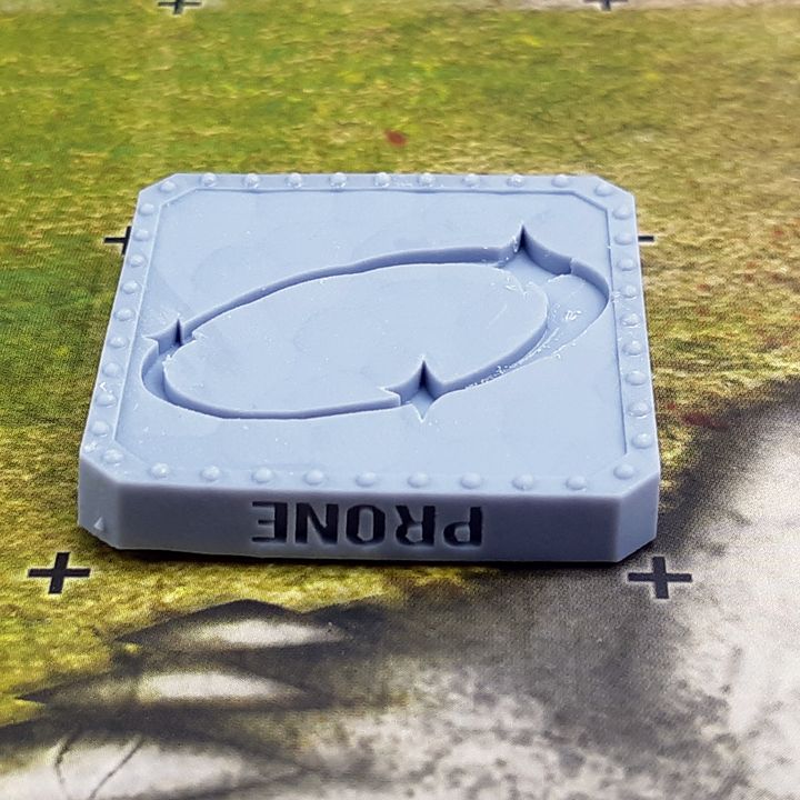 3D Printable Prone-Stunned Blood Bowl Status Tile Token by Vergond