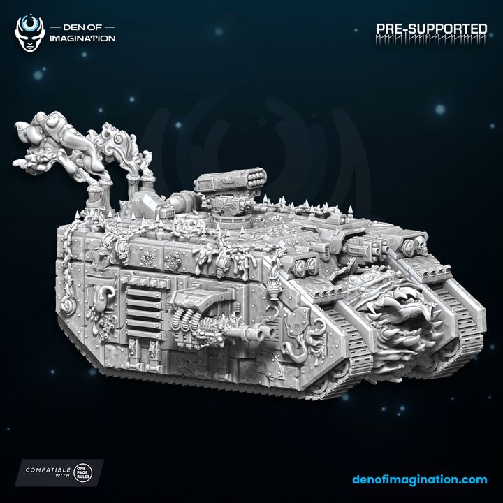 3D Printable Chaos Plague - Ironclad Tank Multipart Set by WildMesh