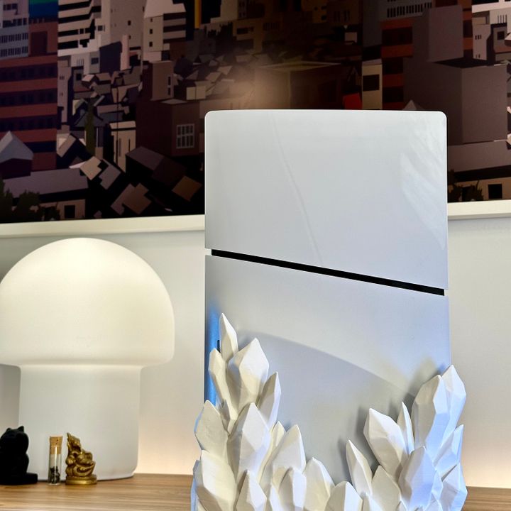 3D Printable PS5 SLIM Crystal Stand (Disc & Digital) by Holoprops