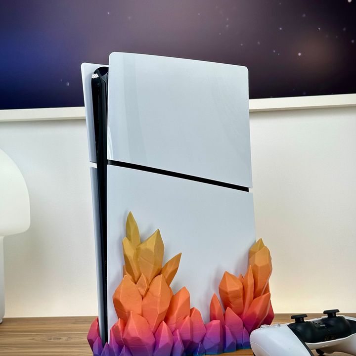 3D Printable PS5 SLIM Crystal Stand (Disc & Digital) by Holoprops