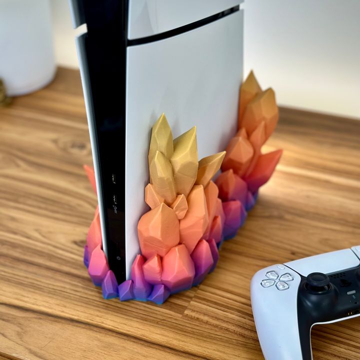 3D Printable PS5 SLIM Crystal Stand (Disc & Digital) by Holoprops