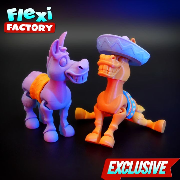 3D Printable Exclusive: Flexi Factory Donkey and Accessories: $3.99 for ...