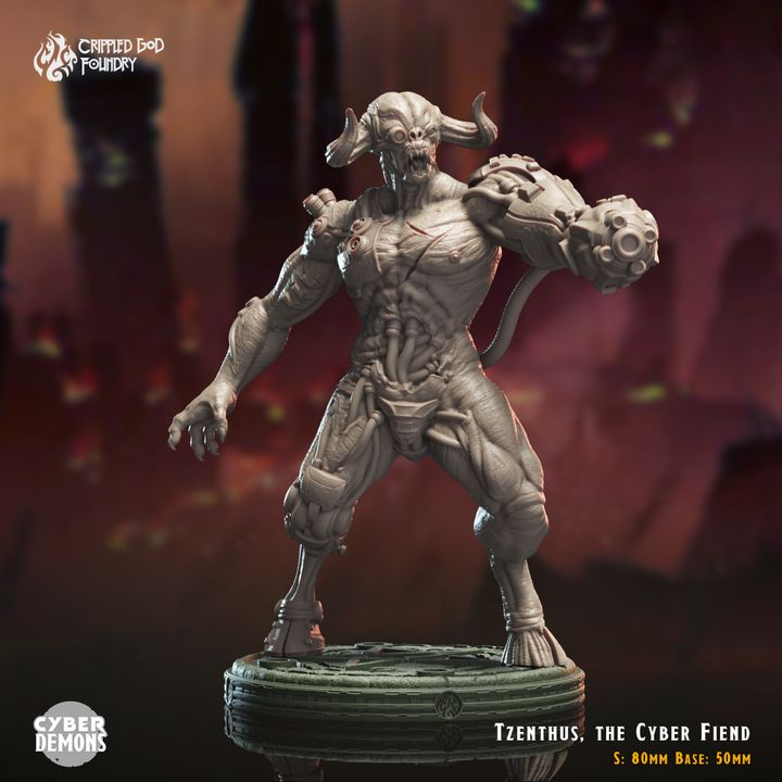 3D Printable Cyber Demons ~ July '24 Sci-Fi Bundle by Crippled God Foundry