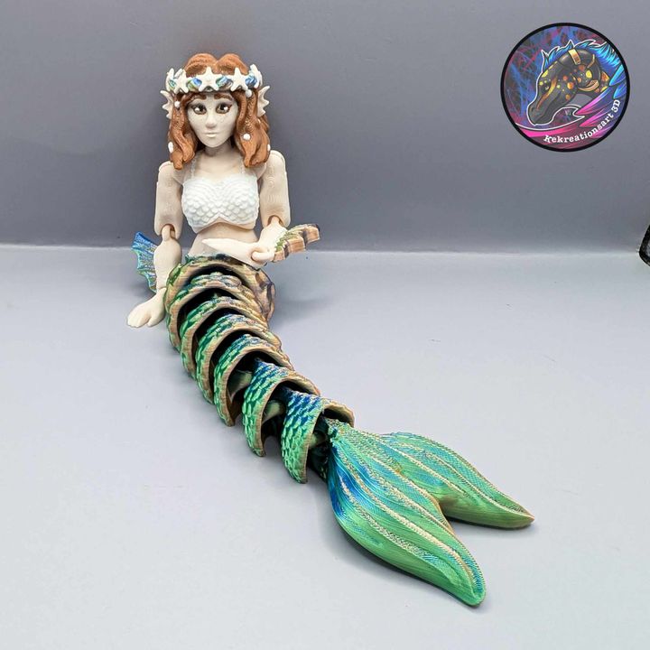 3D Printable Flexi Mermaid Doll by Kirsten M