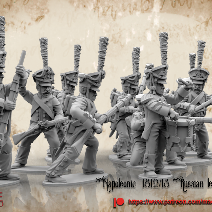 3D Printable napoleonic 1812 Russian Leib guard jaegers by BattleCat ...