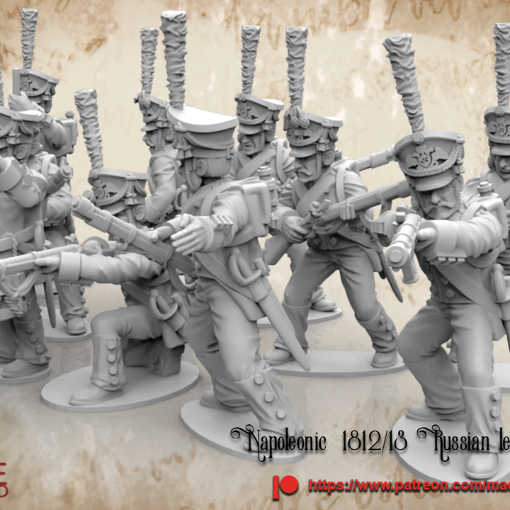 3D Printable napoleonic 1812 Russian Leib guard jaegers by BattleCat ...