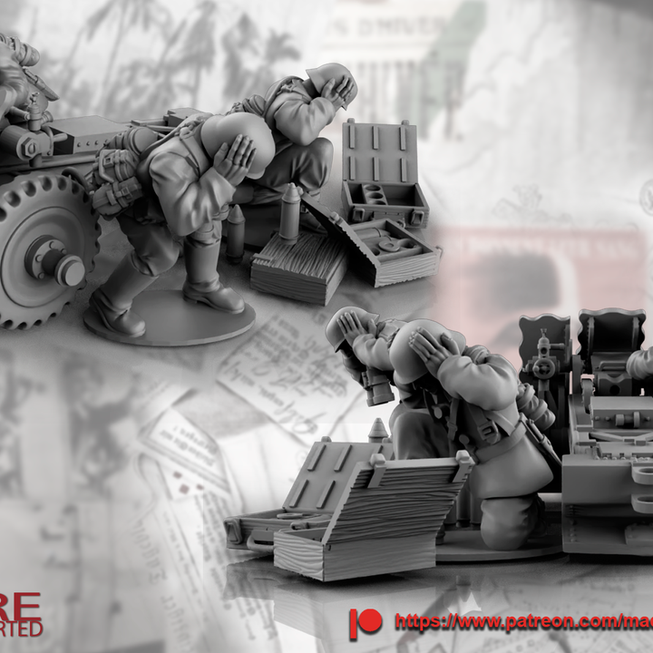 3D Printable WWII German Luftwaffe light artillery by BattleCat Miniatures