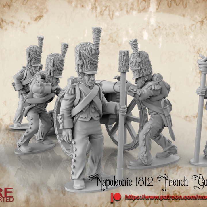 3D Printable Napoleonic 1812 French Guard Artillery by BattleCat Miniatures