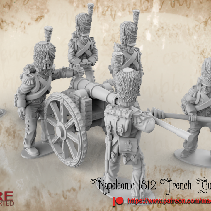 3D Printable Napoleonic 1812 French Guard Artillery by BattleCat Miniatures
