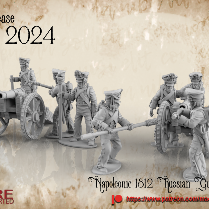 3D Printable Napoleonic 1812 Russian Leib Guard artillery by BattleCat ...
