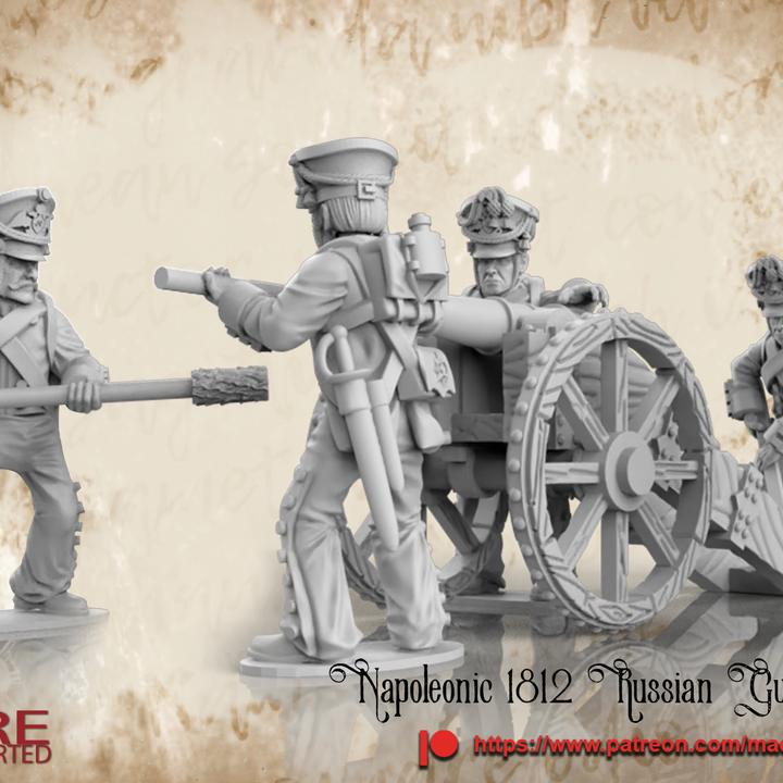 3D Printable Napoleonic 1812 Russian Leib Guard artillery by BattleCat ...