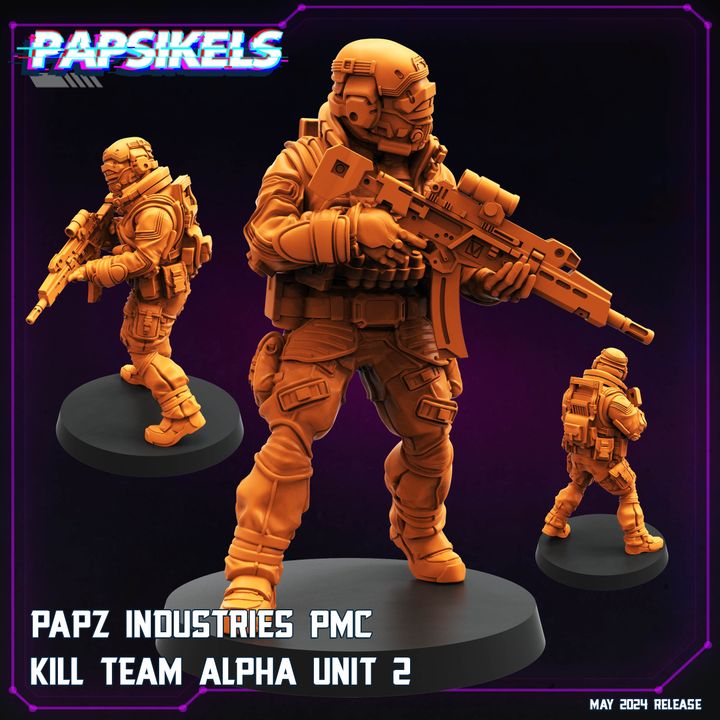 3D Printable PAPZ INDUSTRIES PMC KILL TEAM ALPHA SQUAD by PAPSIKELS ...