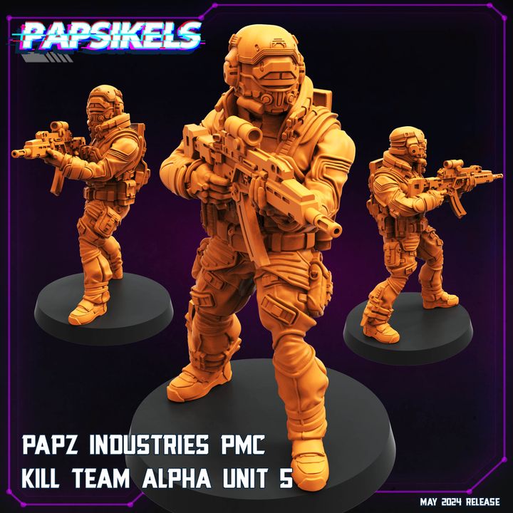 3D Printable PAPZ INDUSTRIES PMC KILL TEAM ALPHA SQUAD by PAPSIKELS ...