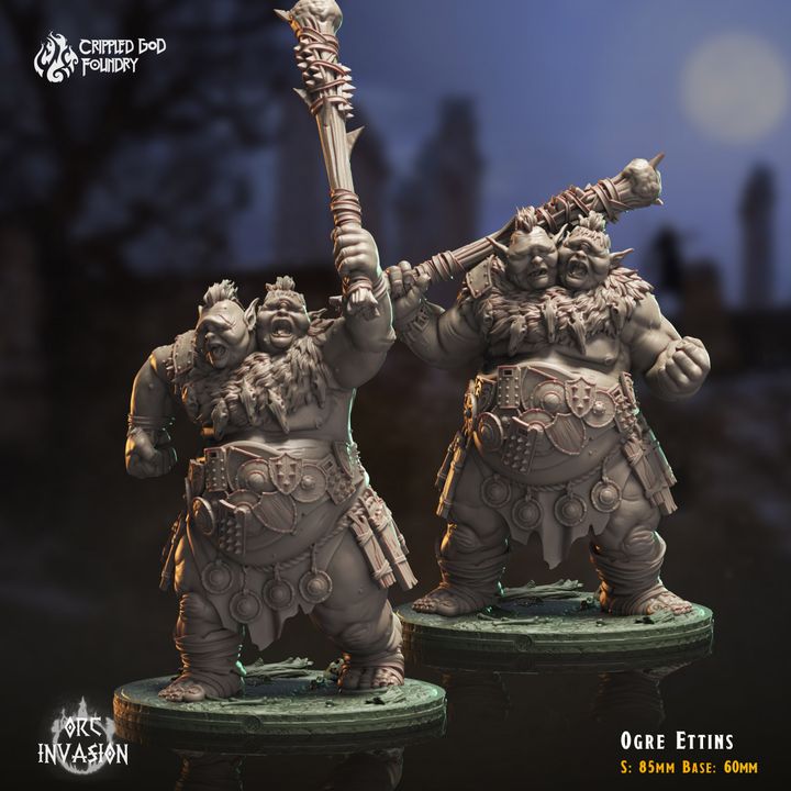 3D Printable Ogre Ettins by Crippled God Foundry