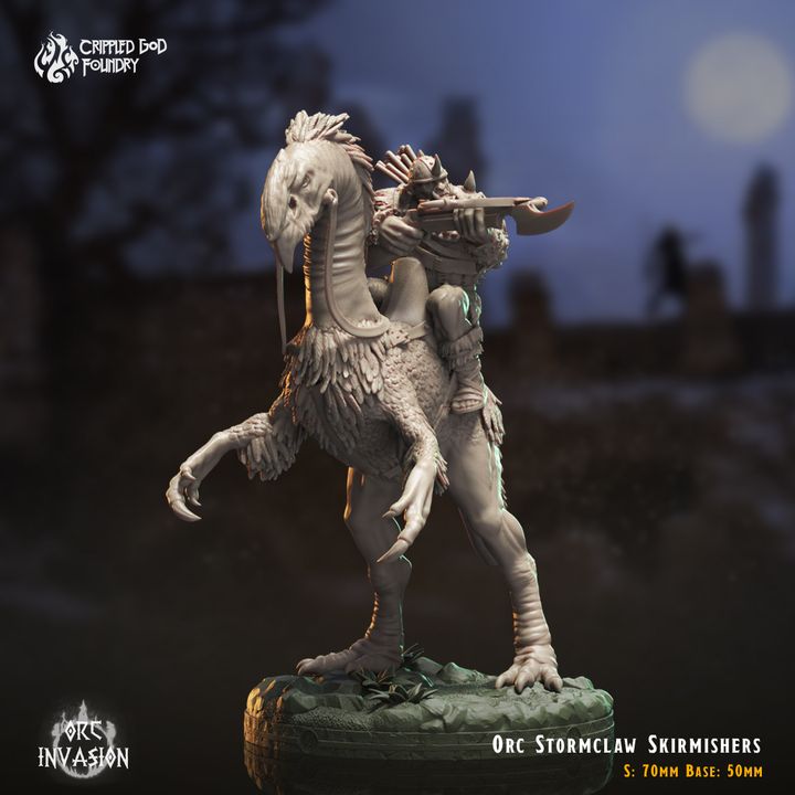 3D Printable Orc Stormclaw Skirmishers by Crippled God Foundry