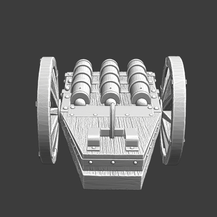 3D Printable Medieval triple barrel cannon - Wargaming model by ...