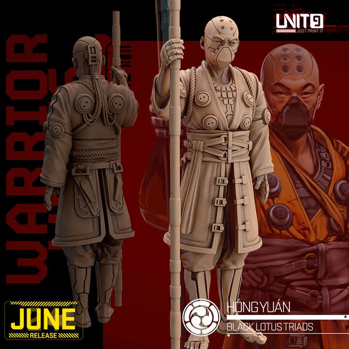 3D Printable Cyberpunk models BUNDLE - Warrior Monks - (June24 release ...