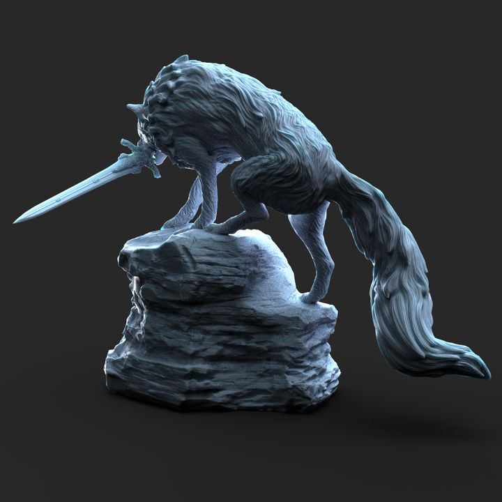 3D Printable Big Wolf with sword by Imp3dsion