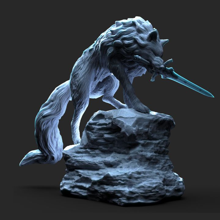 3D Printable Big Wolf with sword by Imp3dsion