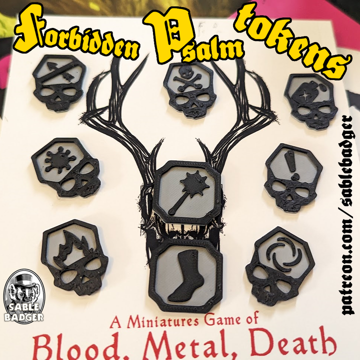 3D Printable Forbidden Psalm - Game Tokens by brander roullett