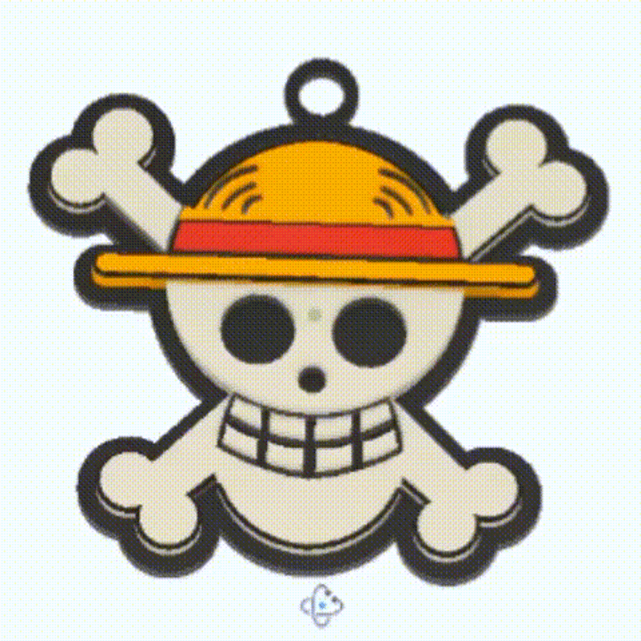 3D Printable STRAW HAT LUFFY GANG FLAG - KEYCHAIN by Robson Santos