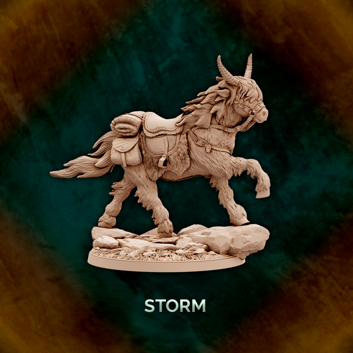 3D Printable Knight Wanderer & Storm - Knight and Mount by Artificers_Mini